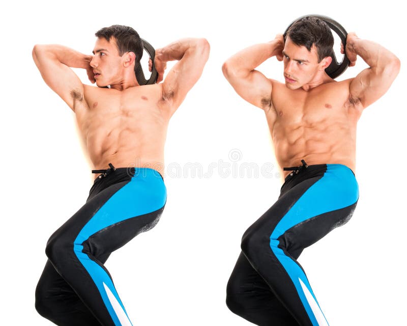 Weighted Crunch Exercise stock photo. Image of adult - 66380346