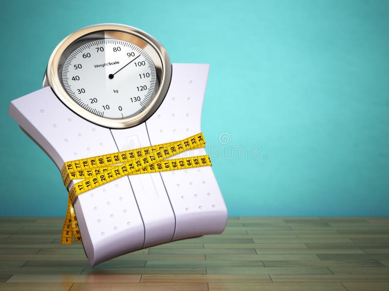 Bathroom Scale with Tape Measure Bow Stock Vector - Illustration of ...