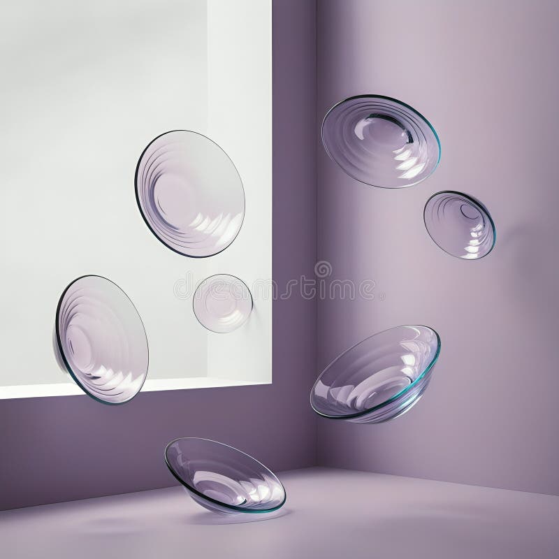 Weightless Elegance: Floating Glass Forms Stock Photo - Image of ...
