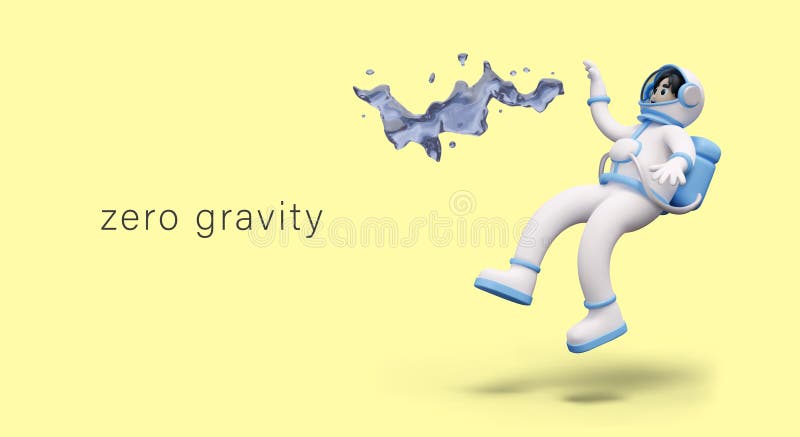 Weightlessness, Zero Gravity. Vector Astronaut Floating in Air Stock ...