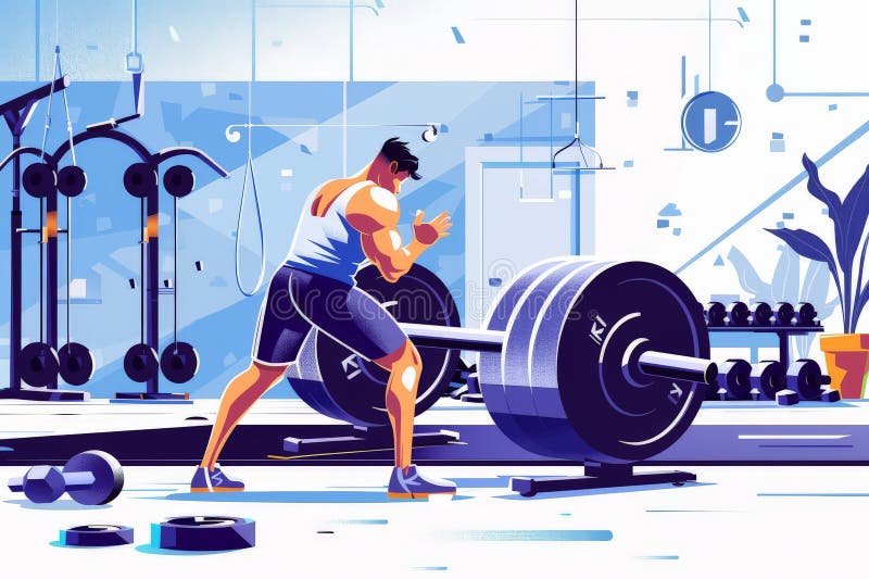 Weightlifter Clapping Hands and Preparing for Workout at a Gym ...