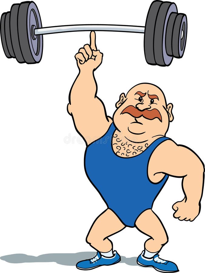 Weightlifter using finger stock vector. Illustration of fitness - 18883144