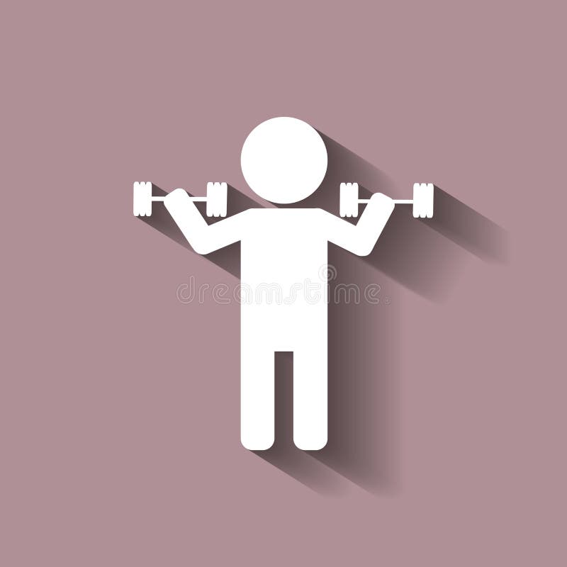 Vector Muscle Icon, Athlete Symbol Icon on Blue Background. Flat Image ...