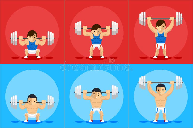 Weightlifting Animation Frames Stock Vector - Illustration of human ...