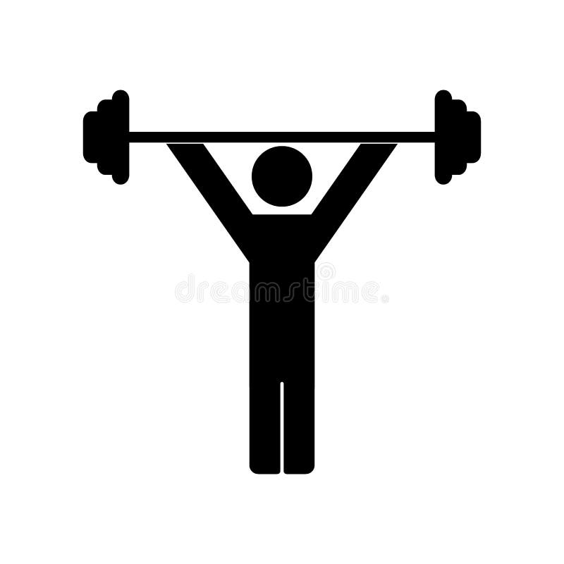 Weightlifting Icon On White Stock Vector - Illustration of barbell ...
