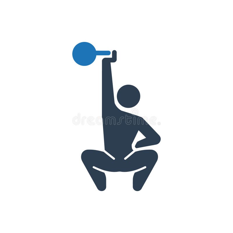 Weightlifting Squat Exercise Icon Stock Vector - Illustration of symbol ...
