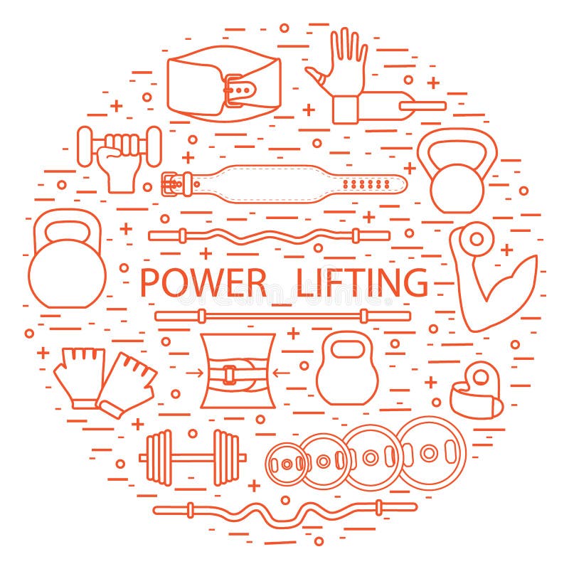 Weightlifting Training Objects Arranged in a Circle. Stock Vector ...