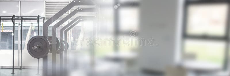 Weights in Gym with Transition Stock Image - Image of flare, office ...
