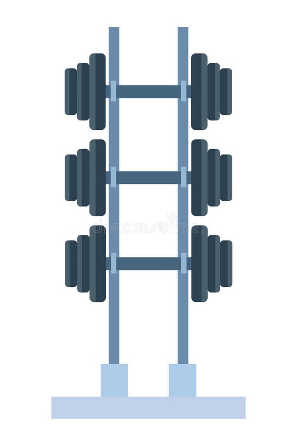 Weights on rack stock vector. Illustration of barbell - 142077891