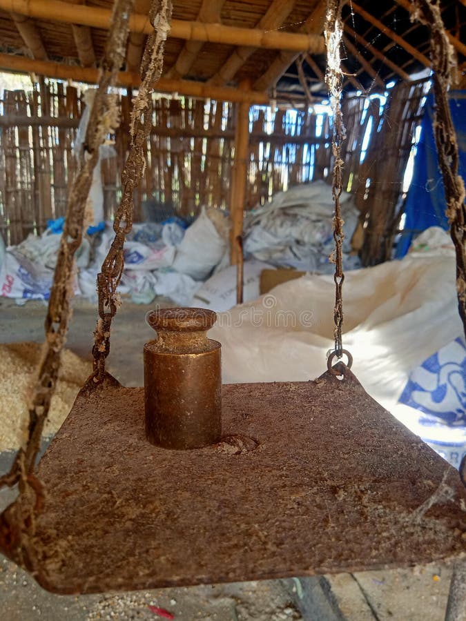 Weights is in the Roomstore of Corn. Stock Photo - Image of rusty ...