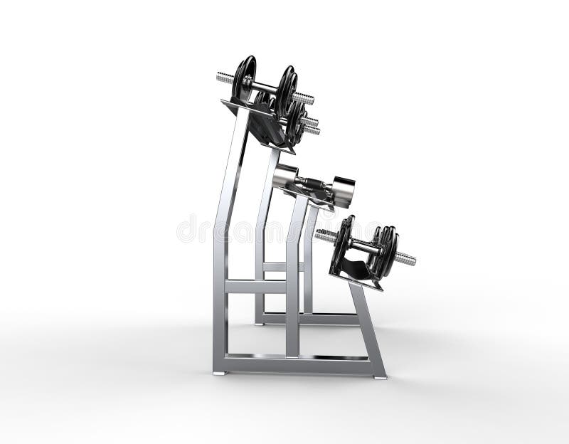 Weights Stand - Side View stock illustration. Illustration of dumbbels ...