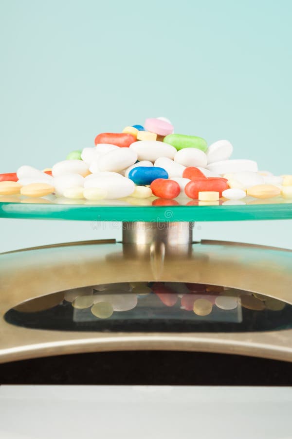 Weights with tablets stock photo. Image of blue, colorful - 31664596