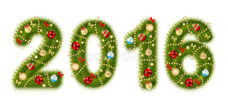 Weihnachts-Alphabet-Zahl-Vektor-Illustration 2016 Vektor Abbildung ...