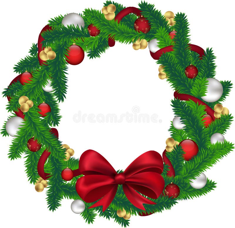 Weihnachtskranz vektor abbildung. Illustration von dekoration - 33259550