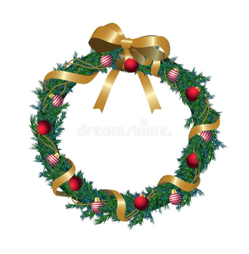 Weihnachtskranz vektor abbildung. Illustration von dekoration - 33259550