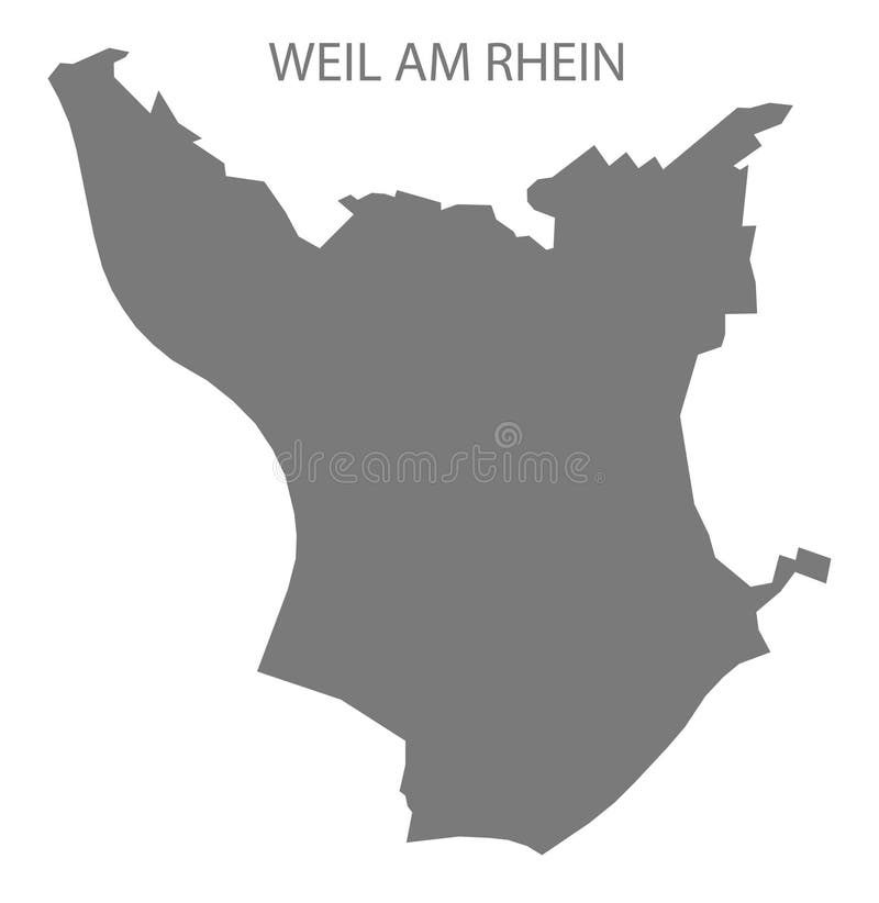 Weil am Rhein City Map with Boroughs Grey Illustration Silhouette Shape ...