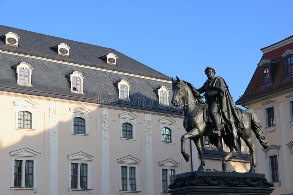 Weimar Carl August Monument Stock Photo - Image of thuringia, duke ...