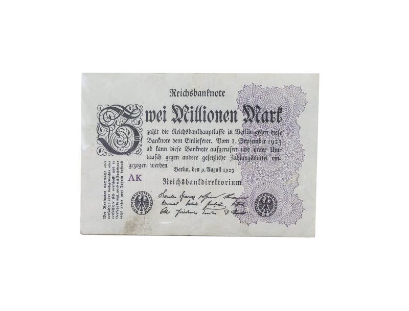 Weimar Republic Banknote, Two Million Marks Editorial Photo - Image of ...