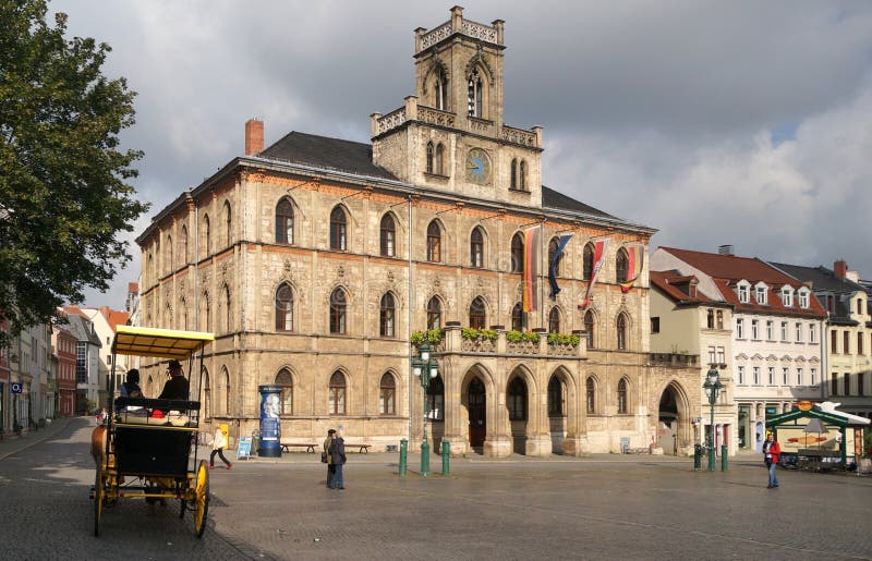 Rathaus Der UNESCO-Stadt Weimar, Deutschland Redaktionelles Foto - Bild ...