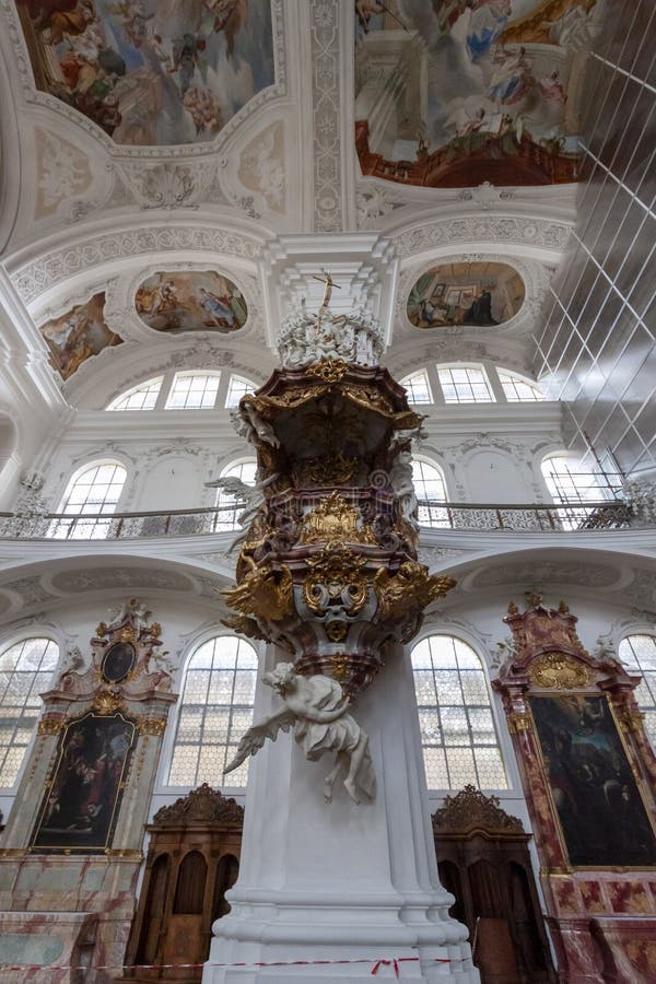 Interior Decoration of St. Martin S Basilica in Weingarten Editorial ...