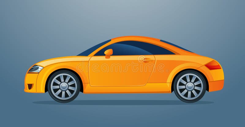 Weinig gele auto vector illustratie. Illustration of apparaat - 14058427