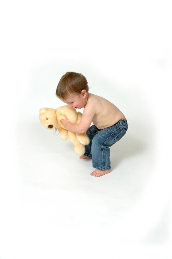 Blij meisje met teddybeer stock afbeelding. Image of positief - 7807149