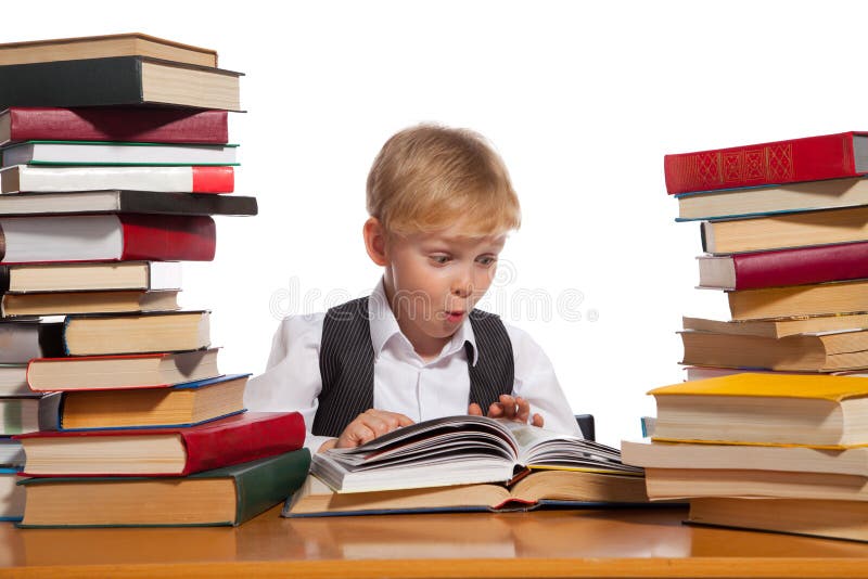 Weinig lezer stock afbeelding. Image of wonderkind, kaukasisch - 31911535