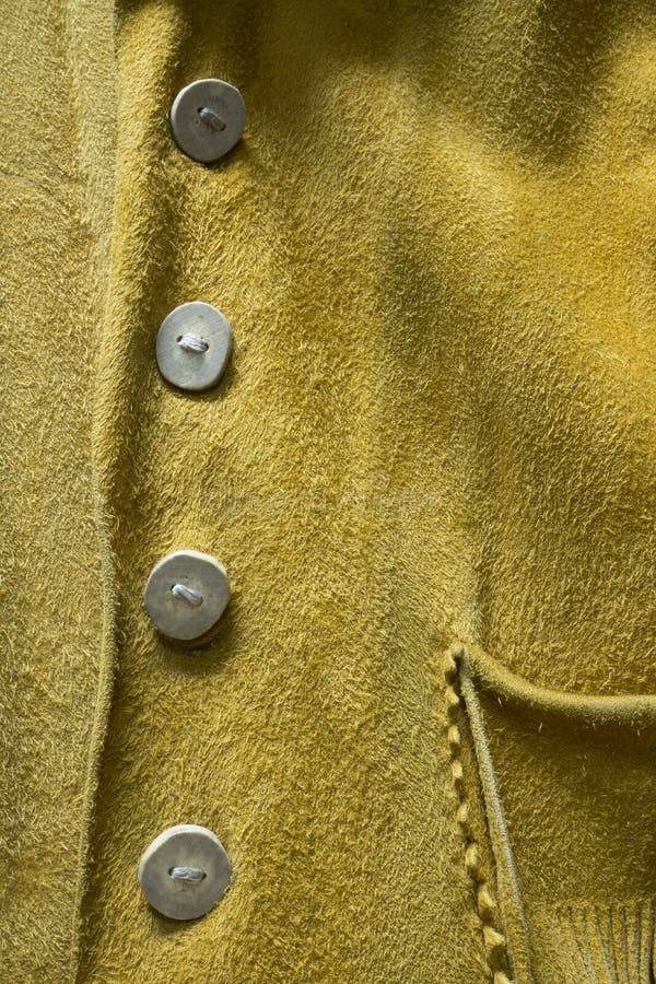 Weinlese-Wildleder-Ledermantel-Detail Stockfoto - Bild von gelb, land ...