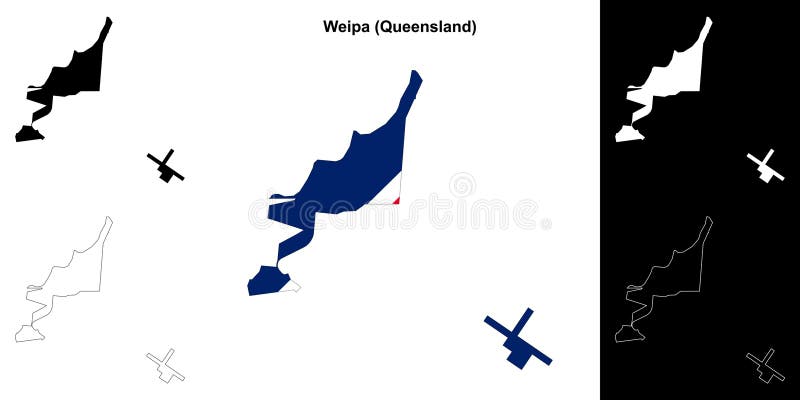 Weipa outline map stock vector. Illustration of design - 334796950