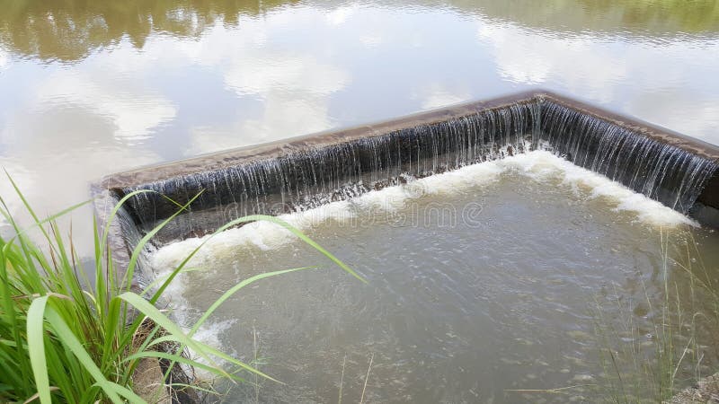 Weir, Check Dam at Canal Thailand Stock Photo - Image of flowing ...