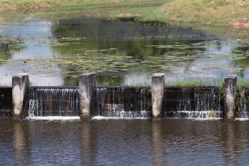 Weir Irrigate Sand Bag at Waterfall in Forest Stock Image - Image of ...