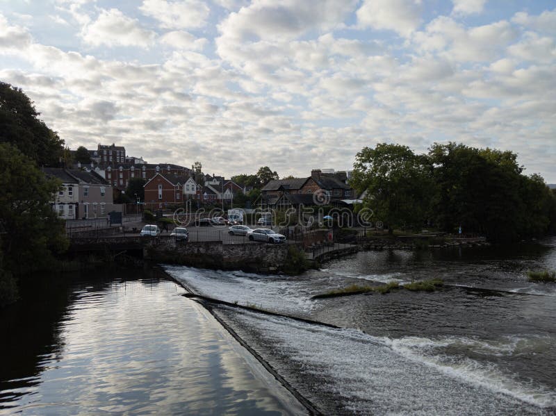 A Weir on the River Exe in the City of Exeter, Devon Stock Image ...