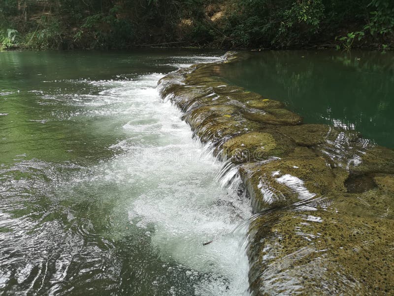 A Weir on a Small Stream in the Deep Forest. Stock Image - Image of ...