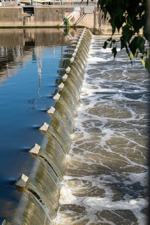 Weir Under the Hlavka Bridge in Prague Stock Photo - Image of ...