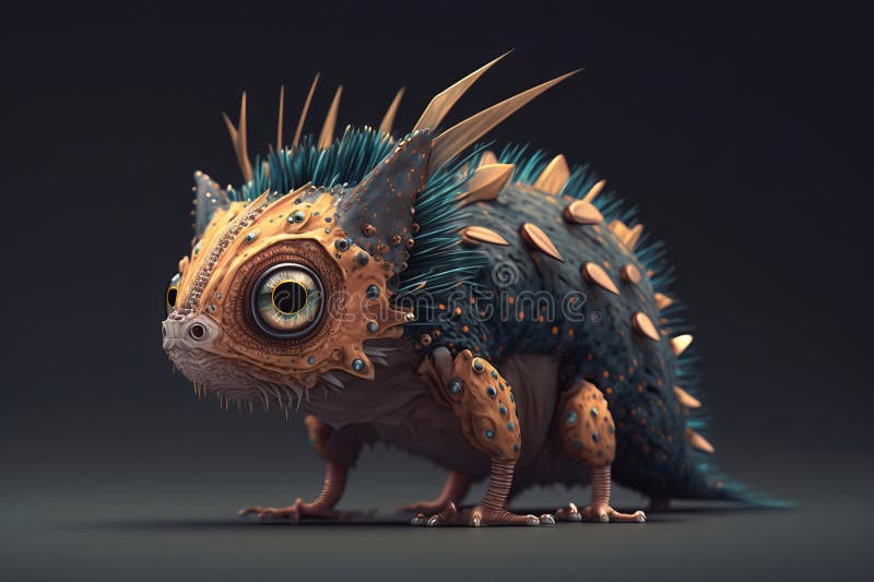 Weird Alien Looking Lizard, Illustration Generated by AI Stock ...