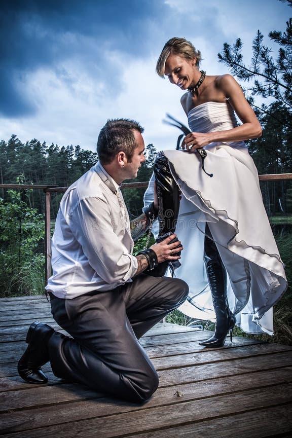 Weird Bride and Groom Session Stock Image - Image of togetherness ...