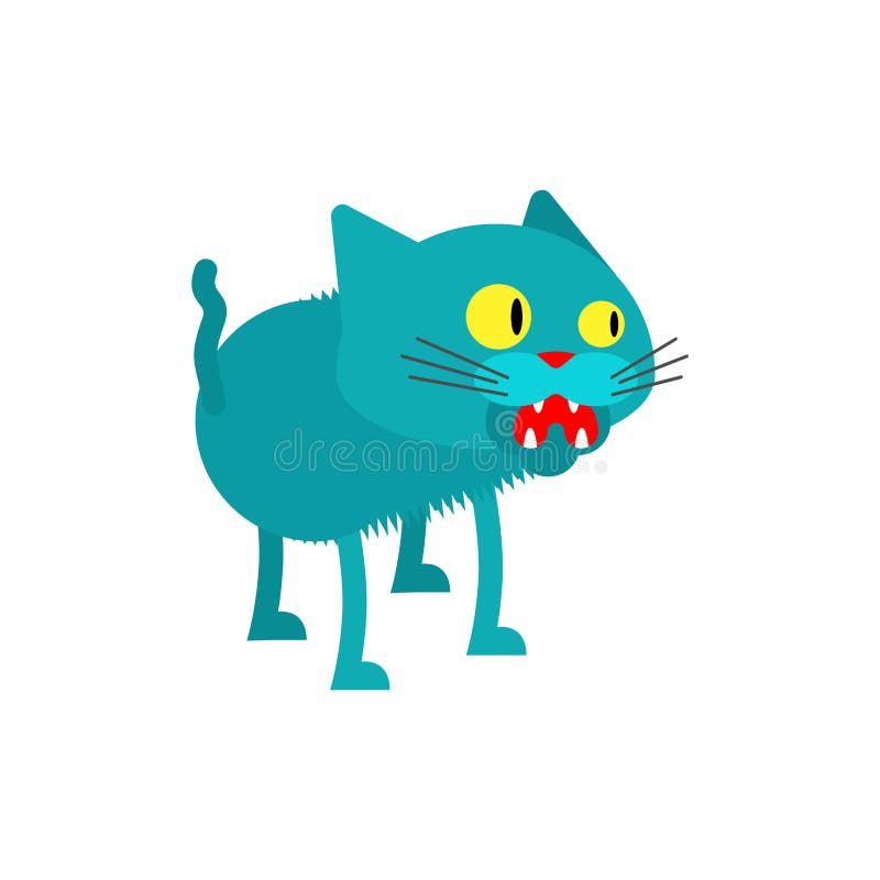 WebWeird Cat Crazy Cartoon. Vector Illustration Stock Vector ...