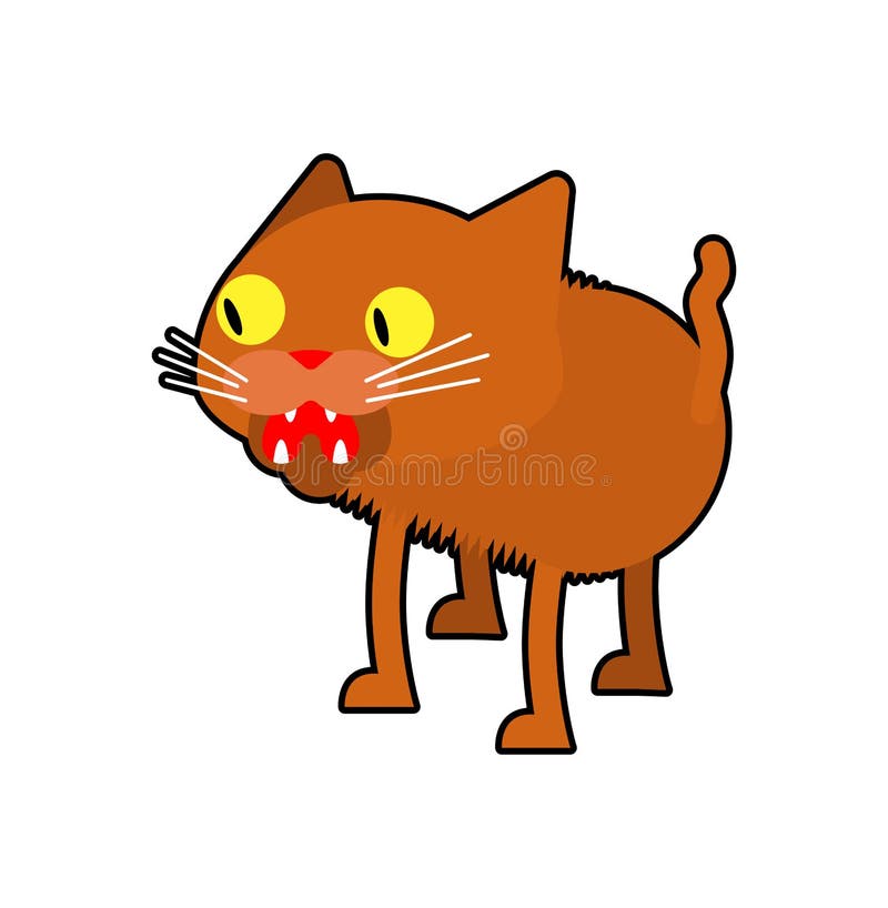 WebWeird Cat Crazy Cartoon. Vector Illustration Stock Vector ...