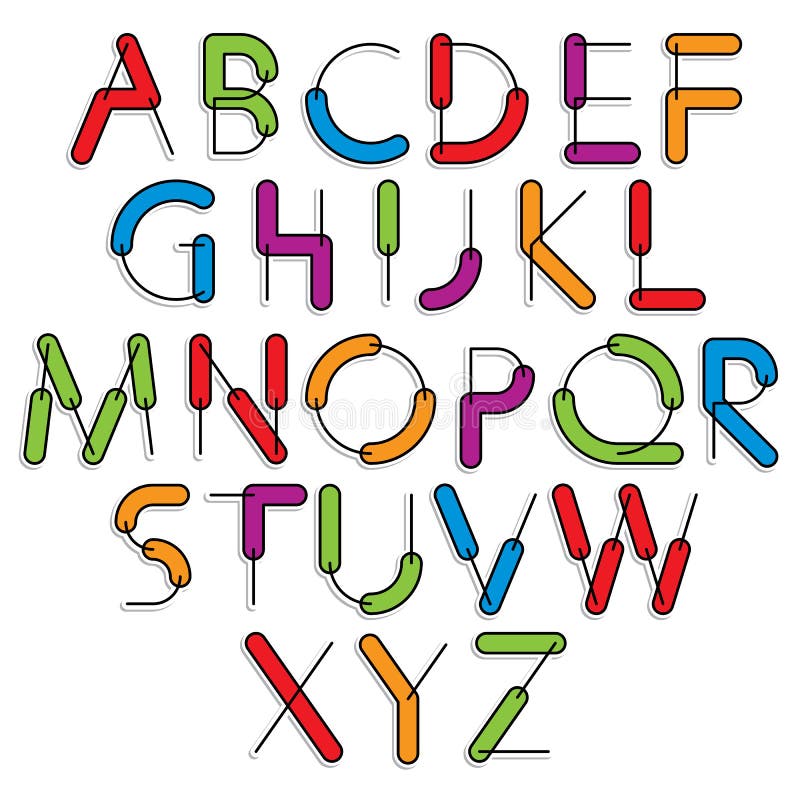 Weird Constructor Font, Vector Alphabet Letters. Stock Vector ...