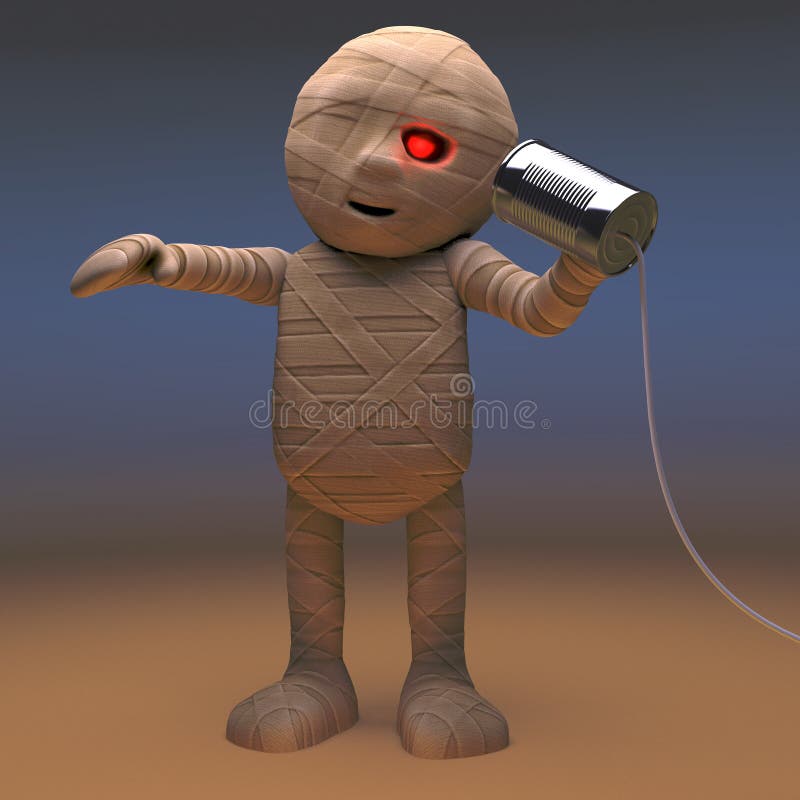 Weird Egyptian Mummy Monster Uses a Basic Communication Device, 3d ...