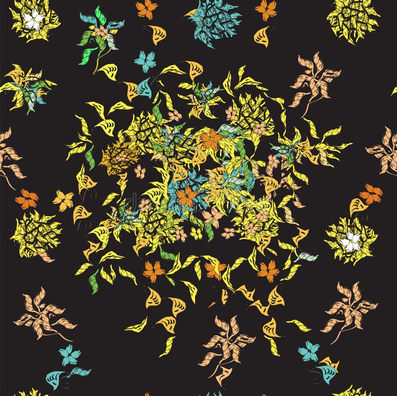 Weird floral pattern stock illustration. Illustration of chaotic - 39419095