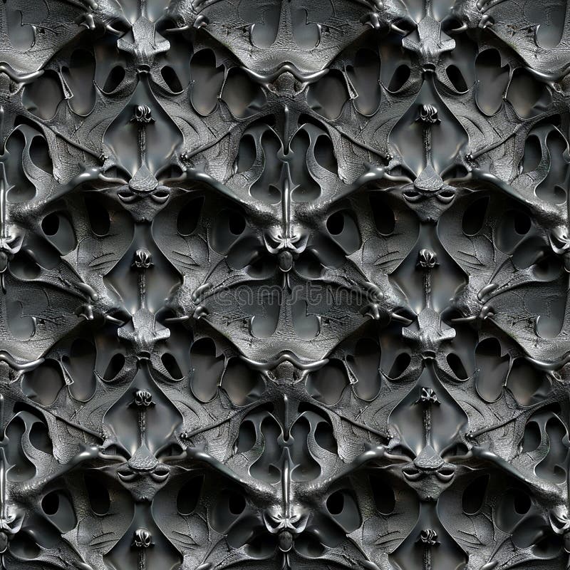 Weird Fractal 3d Pattern of Bats. Seamless. Stock Illustration ...