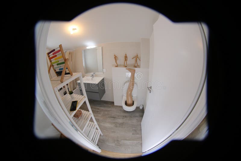 Weird Image of a Leg Inside a Toilet Stock Image - Image of gents ...