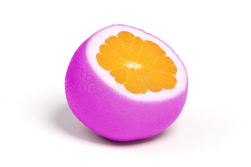 Weird Looking Cut of Pink Orange Fruit Stock Photo - Image of colored ...