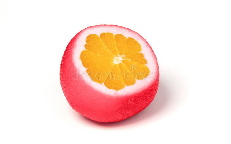 Weird Looking Cut of Red Orange Fruit Stock Photo - Image of tropical ...