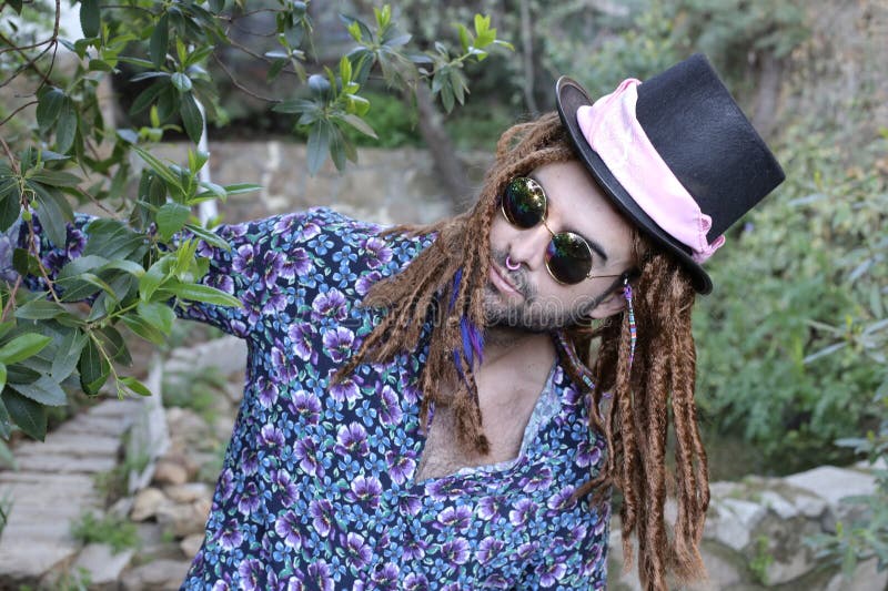 Weird Looking Man Playing Hide and Seek in the Forest Stock Photo ...