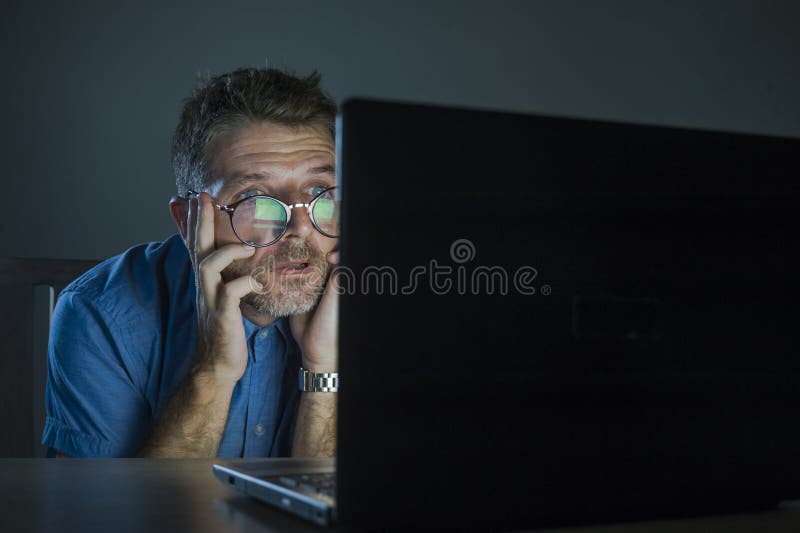 Weird Messy and Stressed Man in Nerd Glasses Working in Stress Using ...