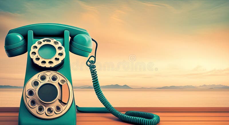 Unusual Retro Telephone with Two Dials and Old Fashioned Receiver and ...