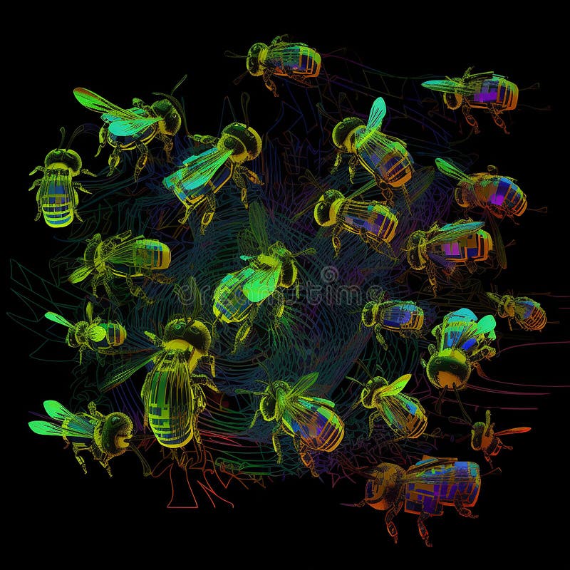 Weirdcore Bumble Bee Design. Created Using Ai Generative. Stock ...