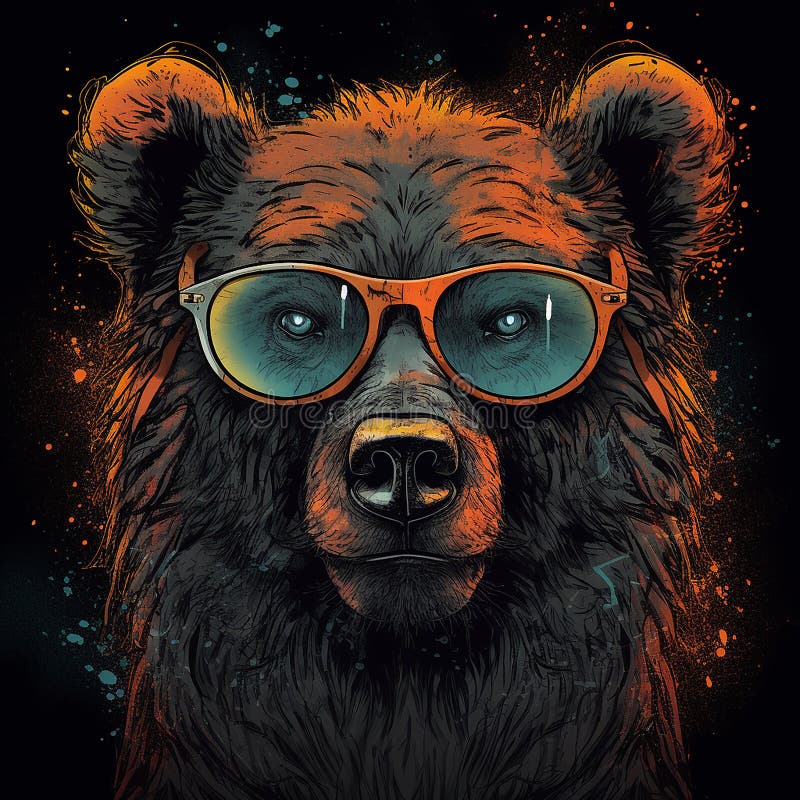 Weirdcore Brown Bear Art. Created Using Ai Generative. Stock ...